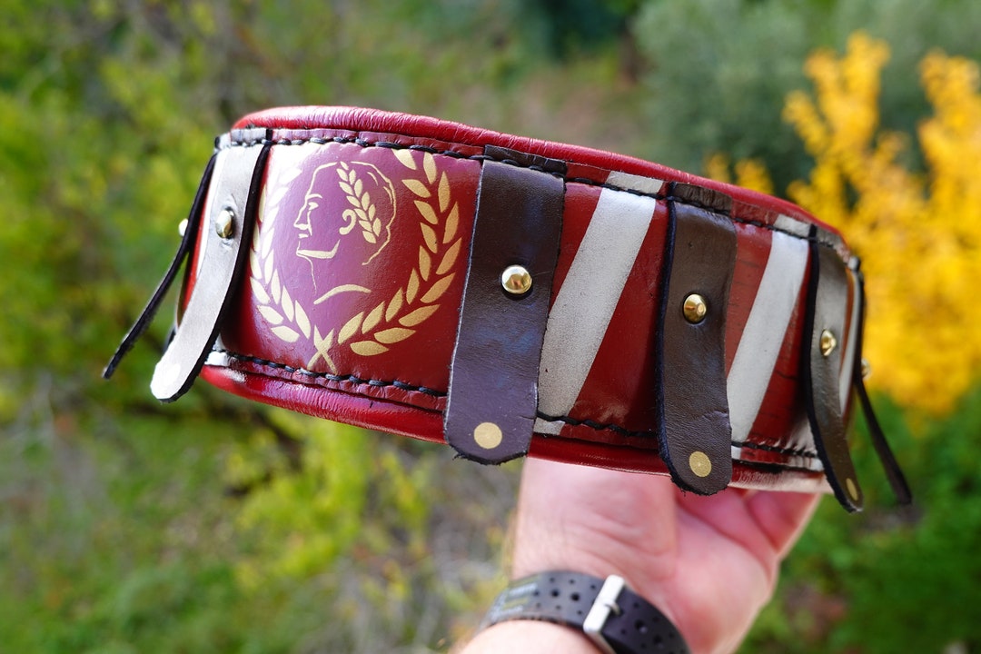 Roman Leather Dog Collar: Italian Mastiff, Julius Caesar Design - Etsy