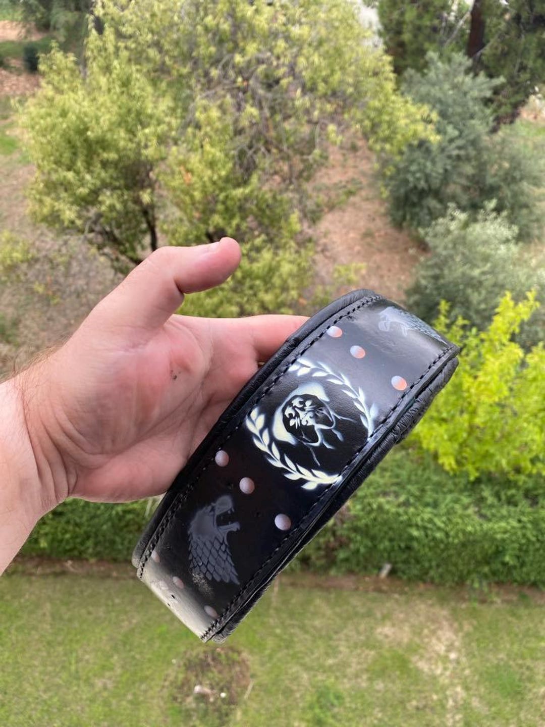 Cane Corso Leather Dog Collar With Padding, Winter is Coming House ...