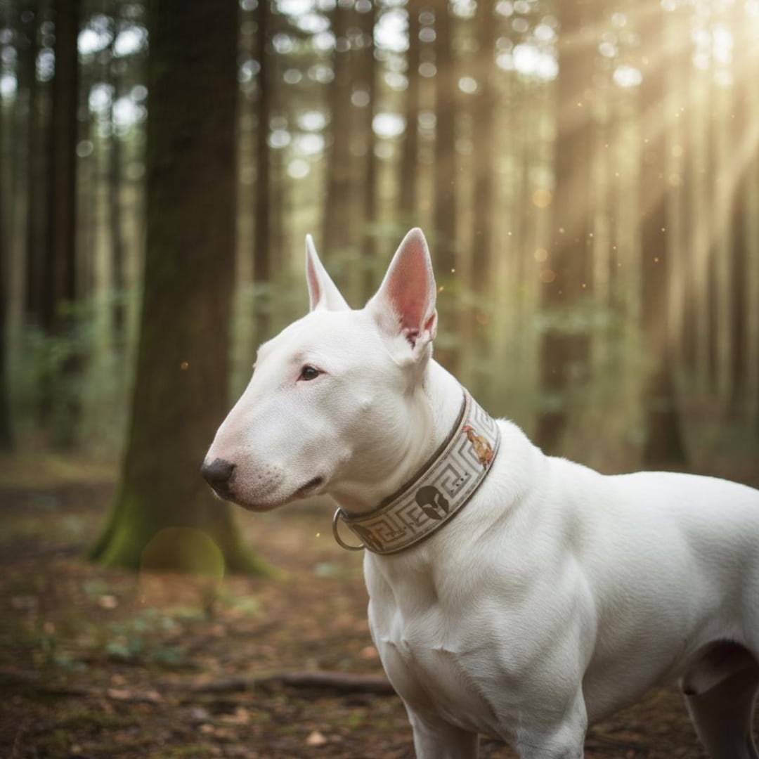 Bullterrier Molon Labe Spartan Leather Dog Collar, Greek Key Meander ...