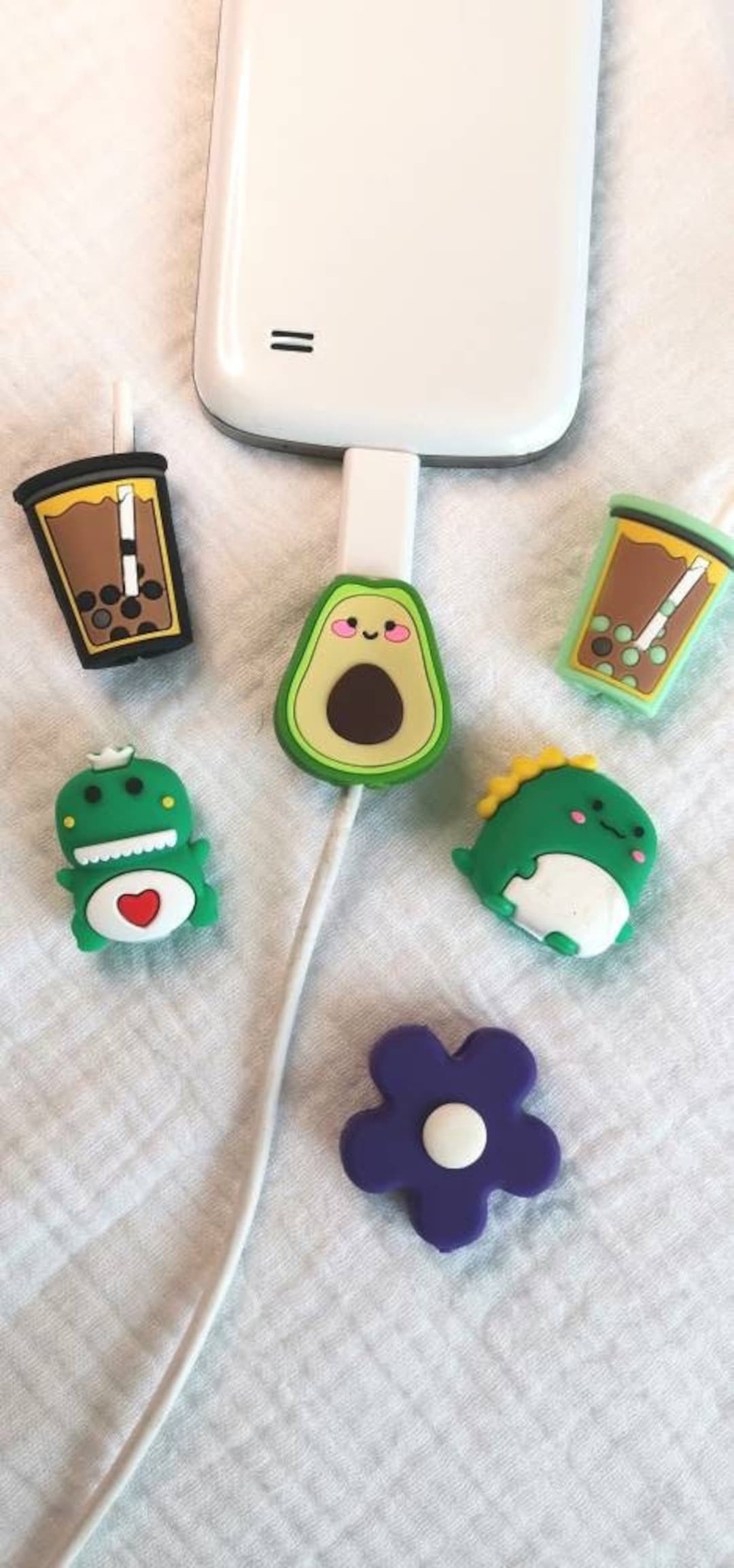 Phone or Usb Cable Protector, Charger Plug Protector, Cute Kawaii Cell ...