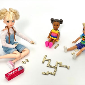 Miniature Domino Game for Fashion Dolls Blythe Qbaby BJD Azone Licca 12 ...