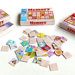 Miniature Memory Game for Fashion Dolls Bjd Dolls and Dollhouse Diorama ...