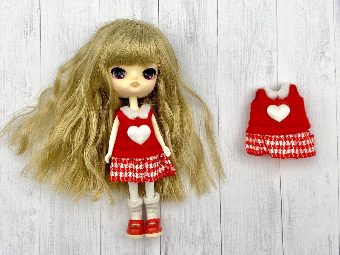 Mini Dress With Heart for Doll Petite Blythe, Dollcena, LPS Blythe ...