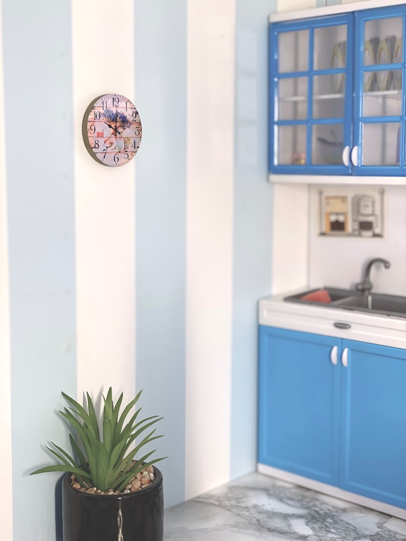 Miniature Vintage Wall Clock for Dollhouse, Diorama, Study, Kitchen ...