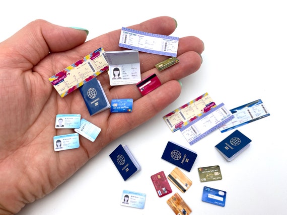 Miniature Passport Credit Card Driving License Boarding Pass - Etsy