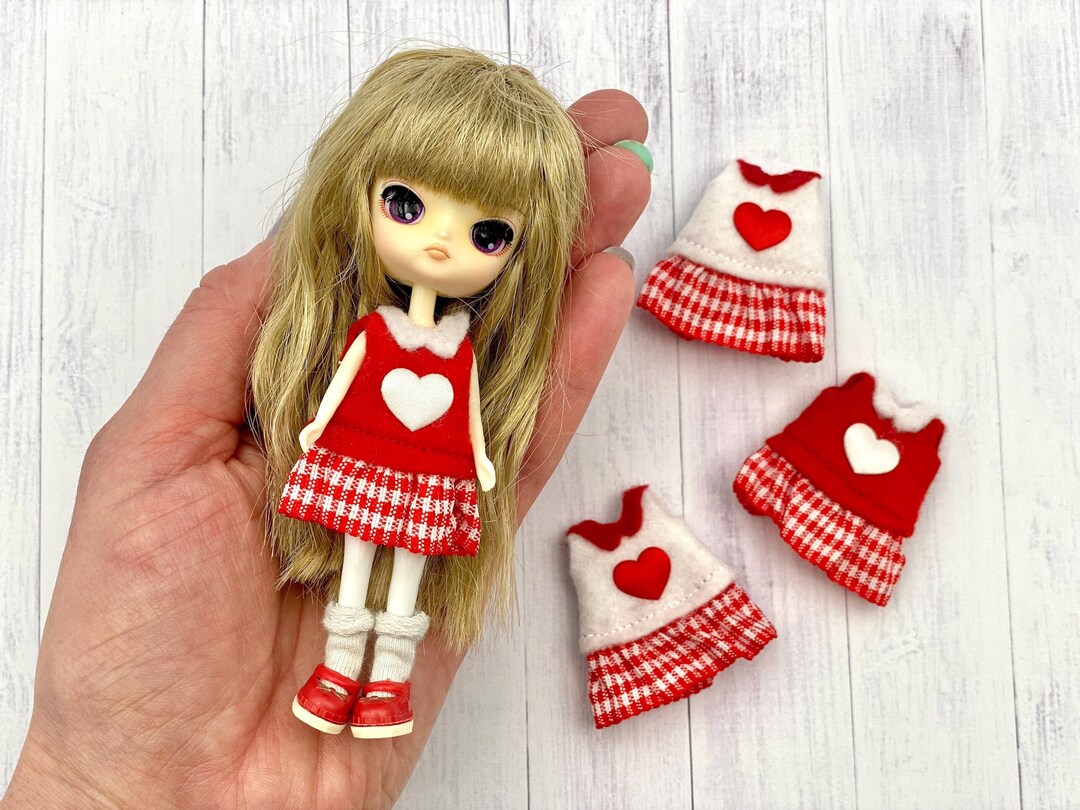 Mini Dress With Heart for Doll Petite Blythe Dollcena LPS Blythe Little ...