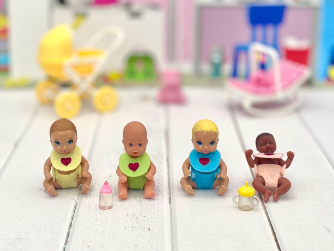Miniature Doll Bib & Diaper Set, Fits 3 Inch Baby Doll / Zuru Mini Baby ...