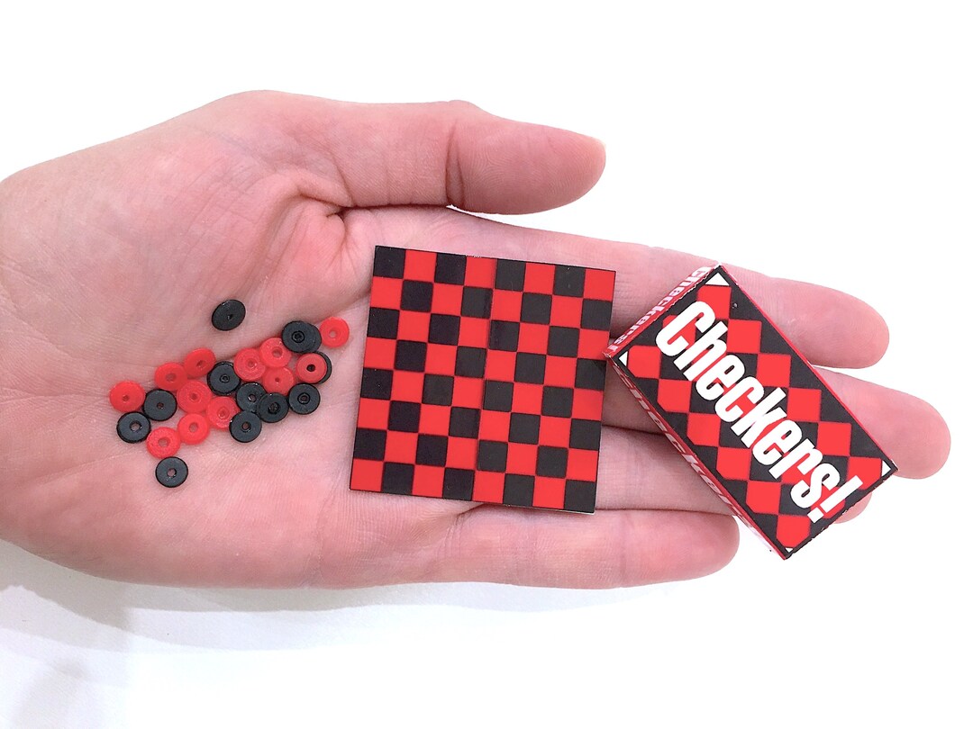 Miniature Checkers Draughts Game for Fashion Dolls Bjd Dolls and 12 ...
