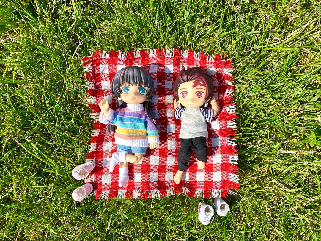 1:12 Miniature Picnic Blanket Beach Rug for Dolls Petite Blythe Chelsea ...