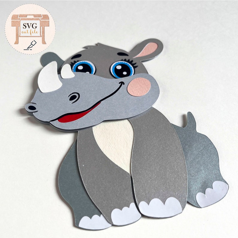 Paper Baby Rhinoceros SVG Cut File - Etsy