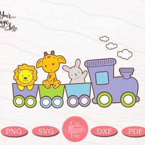 Train With Animals Cut and Print File SVG DXF PNG Pdf - Etsy