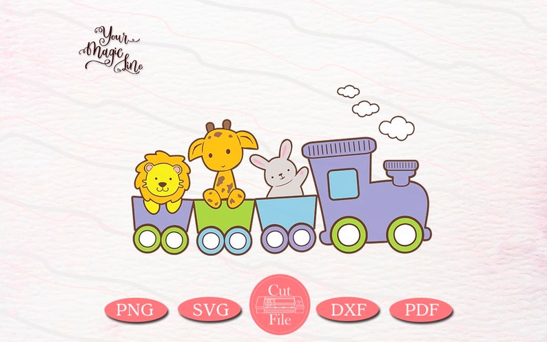 Train With Animals Cut and Print File SVG DXF PNG Pdf - Etsy