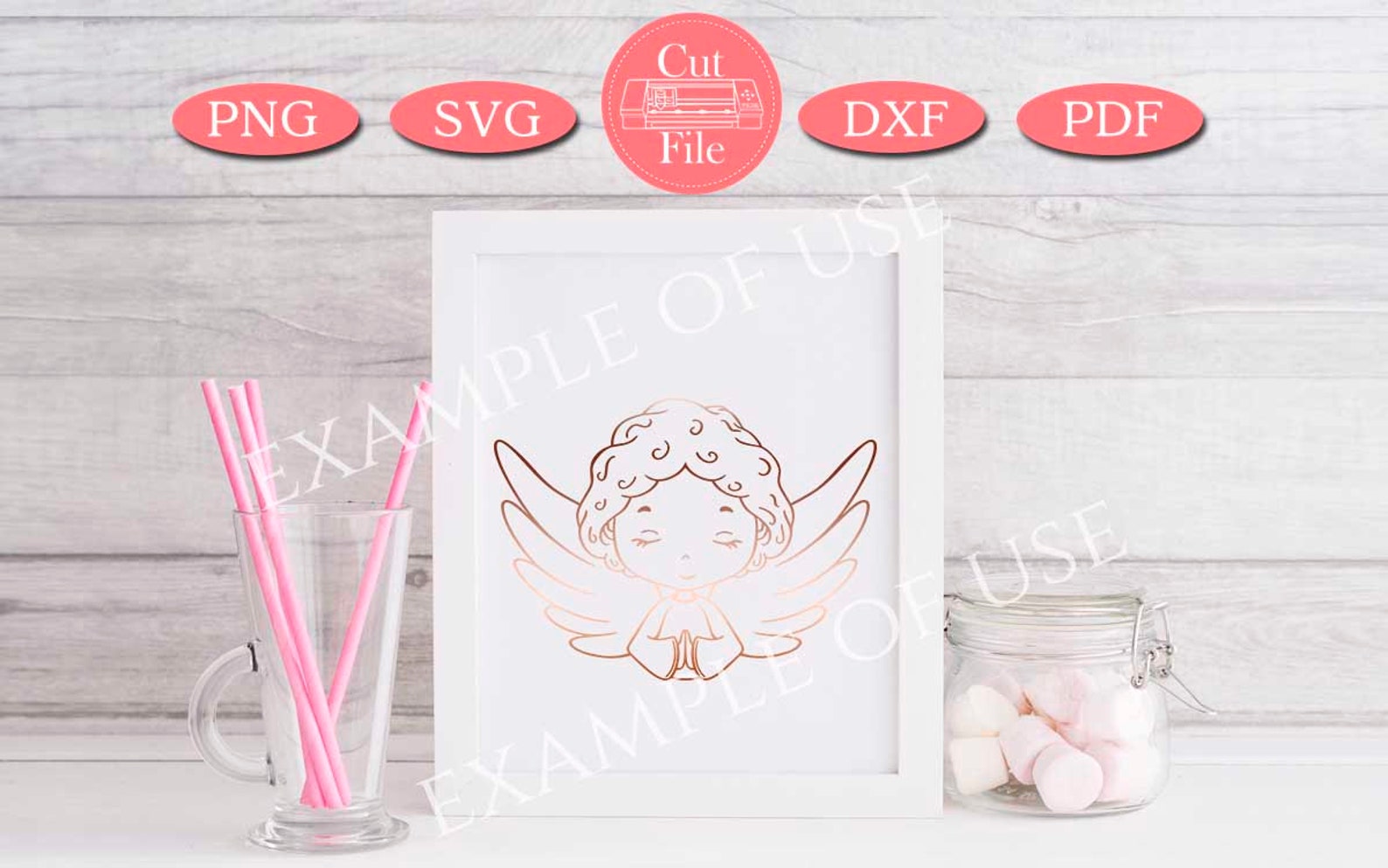 Sticker Little Angel Cut File SVG DXF PNG - Etsy
