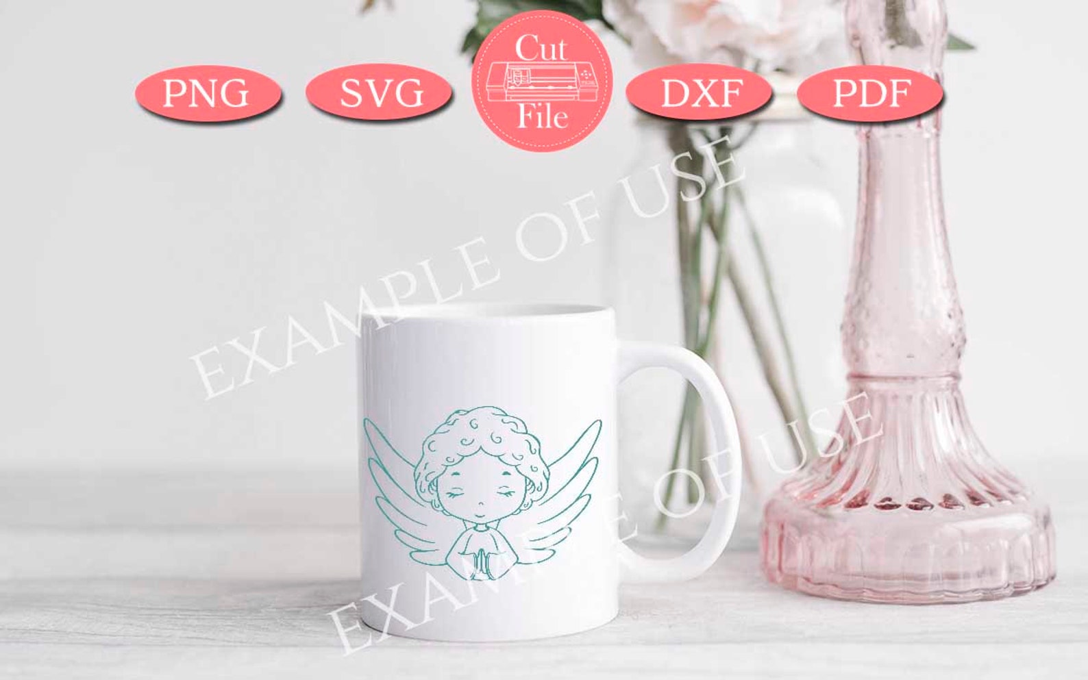 Sticker Little Angel Cut File SVG DXF PNG - Etsy