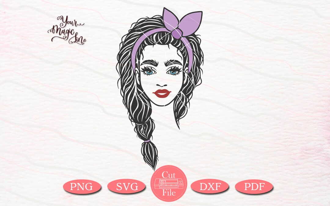 Messy Hair Girl SVG File PNG PDF Studio File for Cutting - Etsy