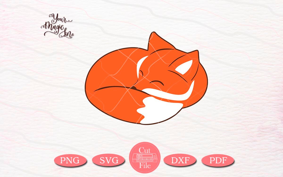 Sticker Orange Fox Cut and Print File SVG DXF PNG Pdf - Etsy