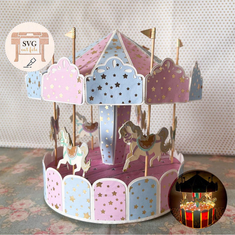 3d Carousel Svg - Etsy