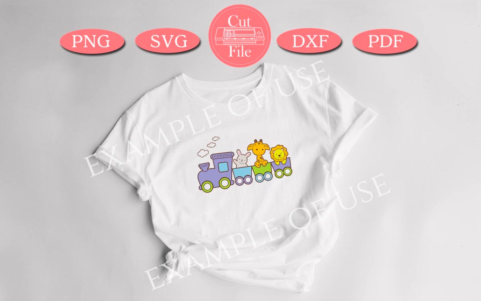 Train With Animals Cut and Print File SVG DXF PNG Pdf - Etsy