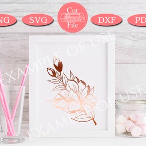 Magnolia Flower Cut File SVG, DXF, PNG, Pdf - Etsy
