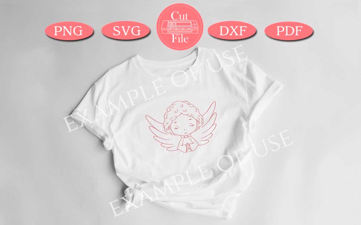Sticker Little Angel Cut File SVG DXF PNG - Etsy