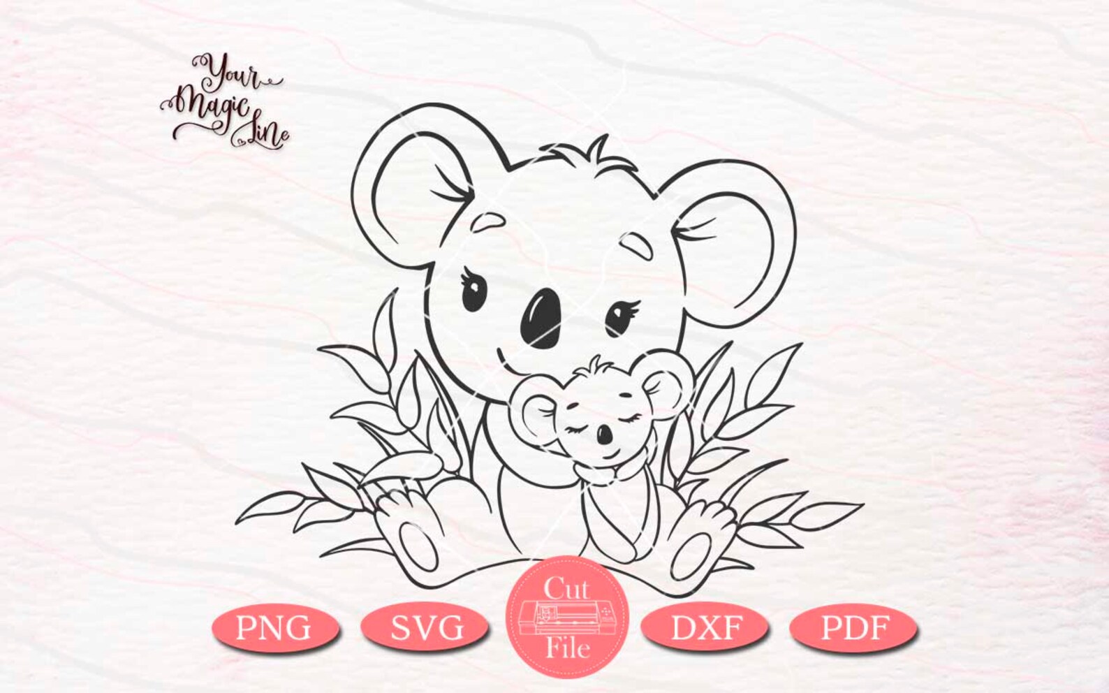 Sticker Koala Mom and Baby Cut File SVG DXF PNG - Etsy