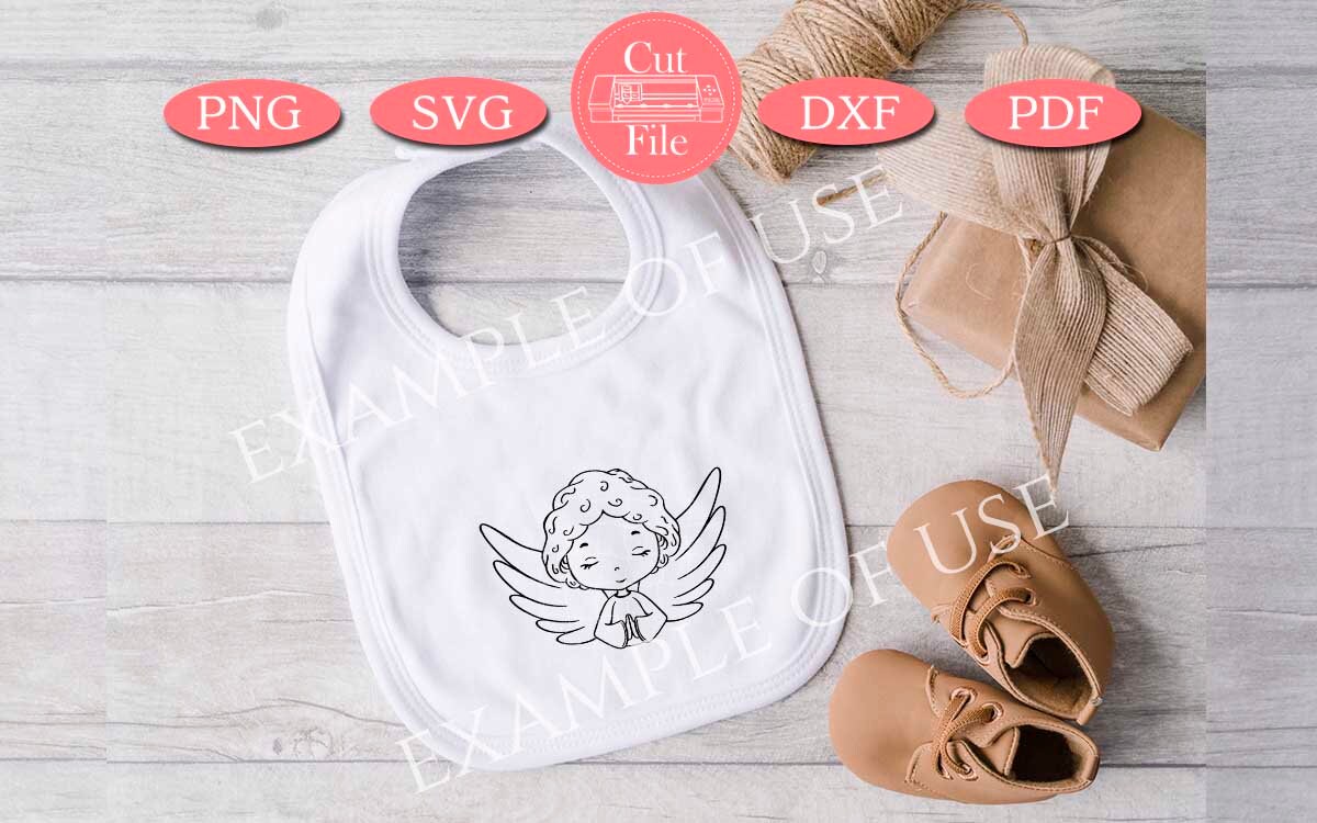 Sticker Little Angel Cut File SVG DXF PNG - Etsy