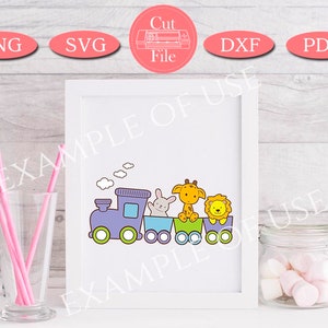 Train With Animals Cut and Print File SVG DXF PNG Pdf - Etsy