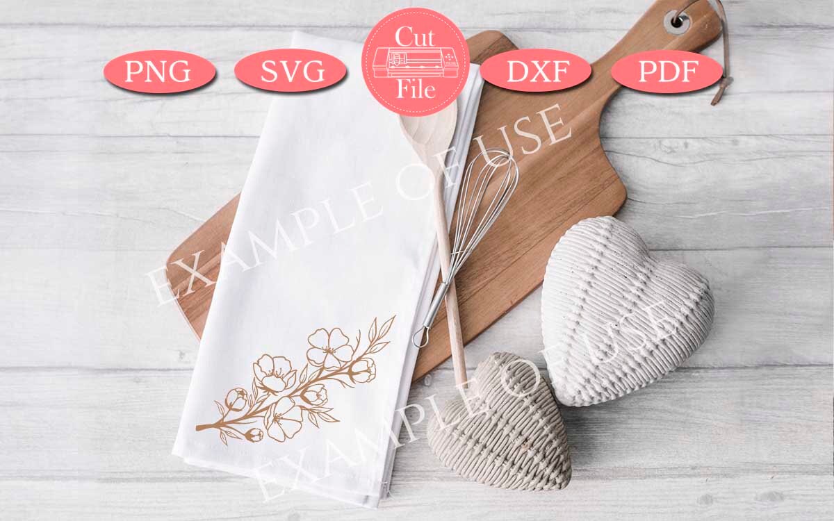 Sakura Branch Cut File SVG DXF PNG - Etsy