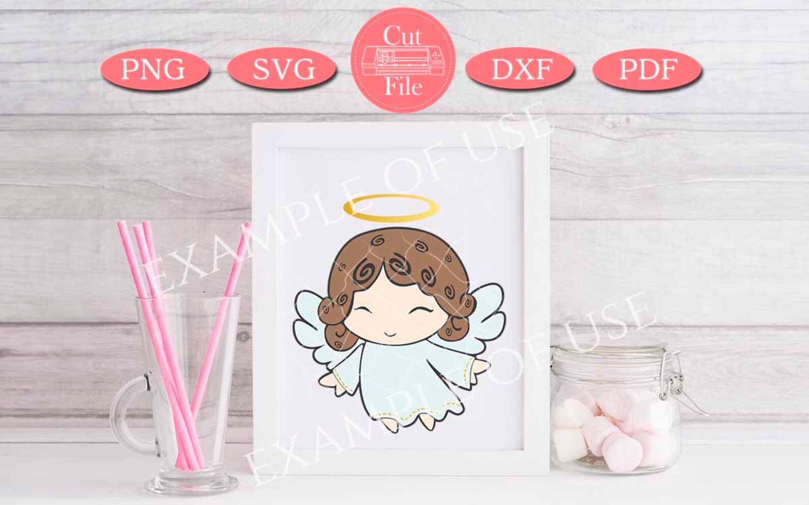 Sticker Angel Cut and Print File SVG DXF PNG Pdf | Etsy UK