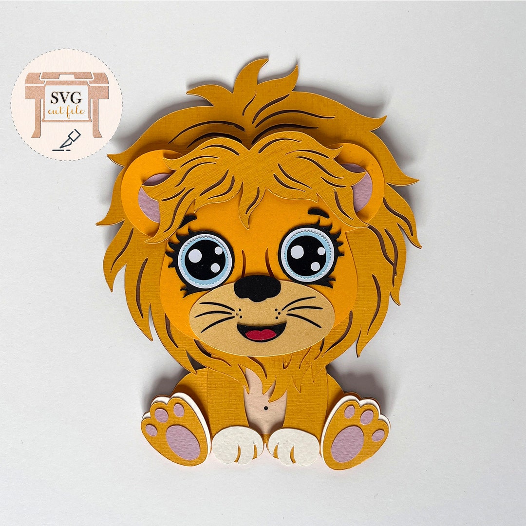 Paper Baby Lion SVG Cut File - Etsy