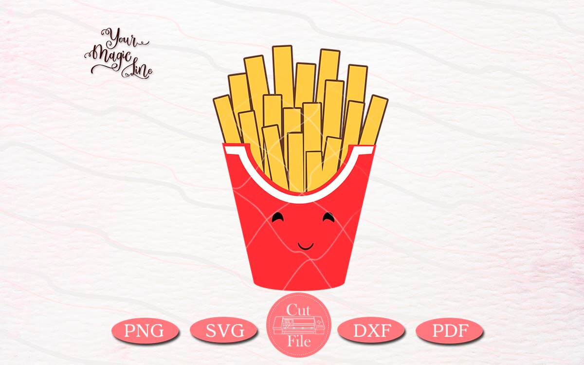 French Fries Cut and Print File SVG DXF PNG Pdf - Etsy