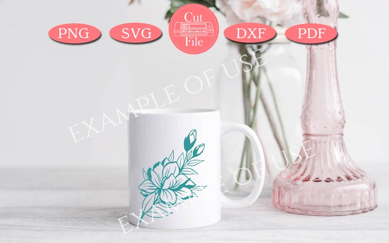 Magnolia Flower Cut File SVG DXF PNG Pdf - Etsy