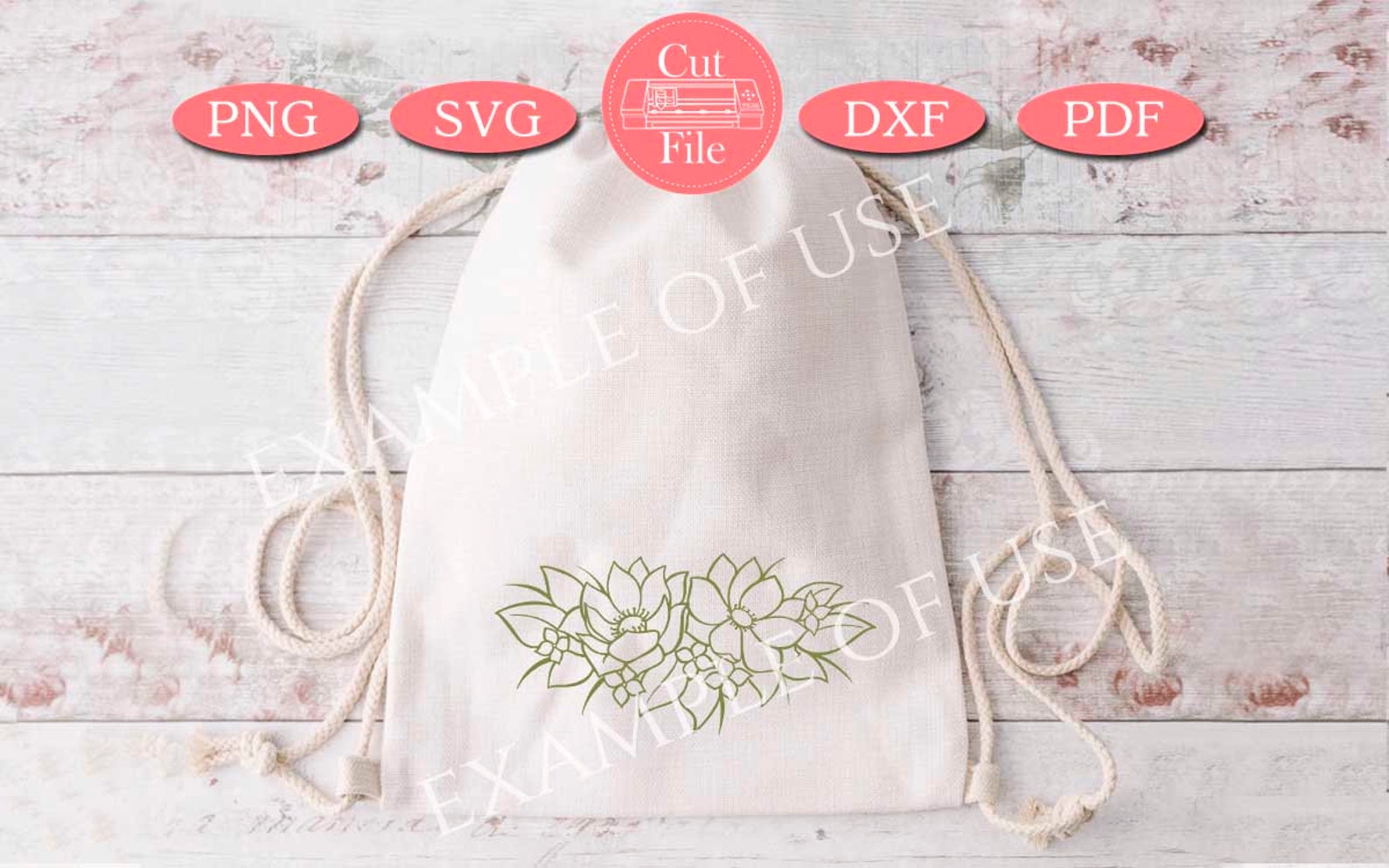 Flower SVG Floral SVG Line Drawing SVG Silhouette & Cricut - Etsy