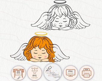 Baby Angel SVG Cricut, Cut Files Download, Cute Angel Svg, Cute Baby ...