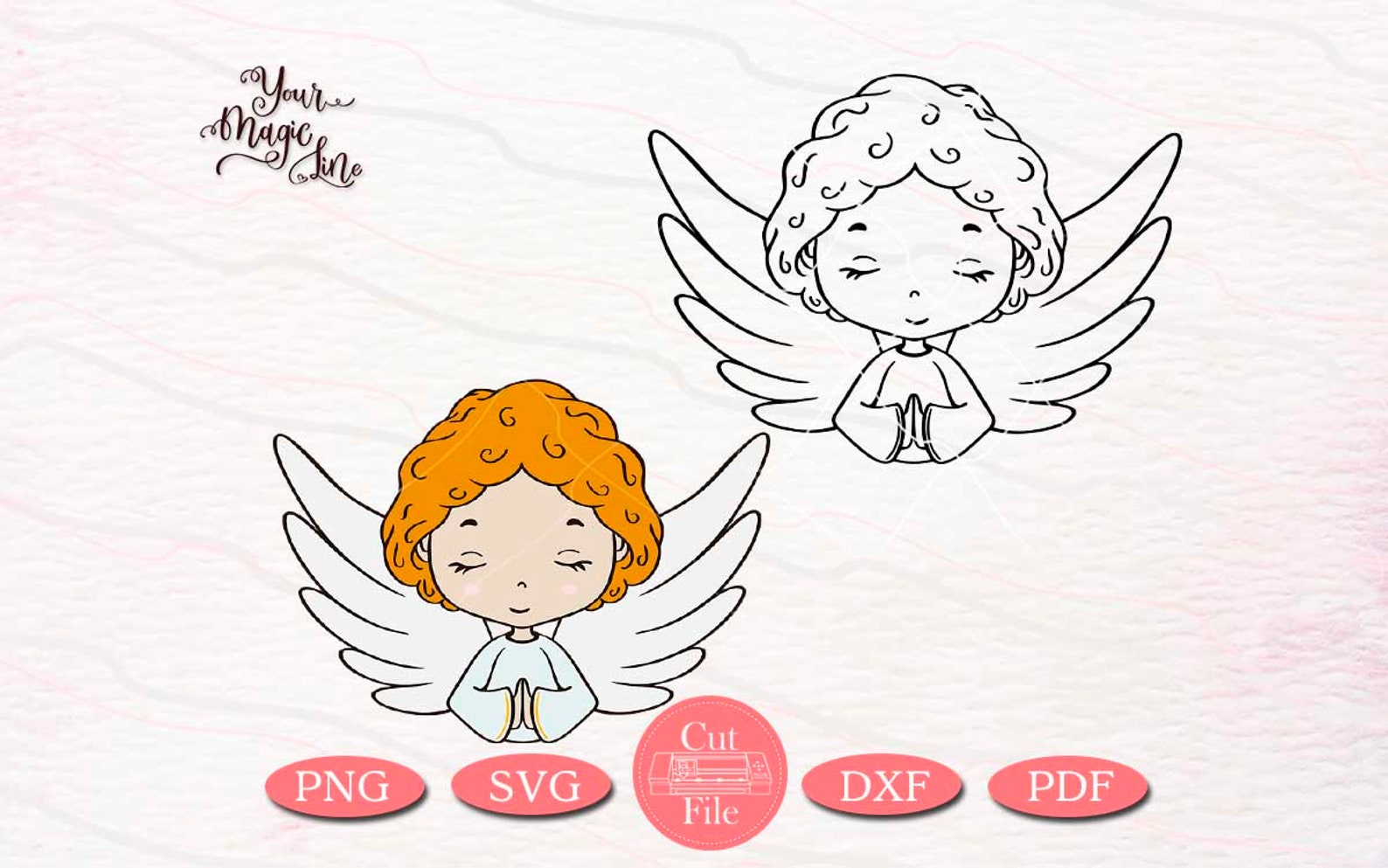 Sticker Little Angel Cut File SVG DXF PNG - Etsy