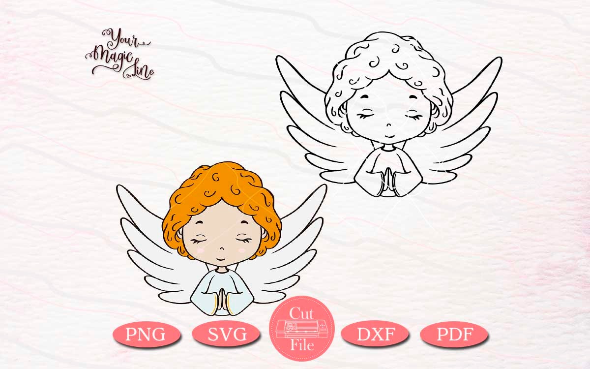 Sticker Little Angel Cut File SVG DXF PNG - Etsy