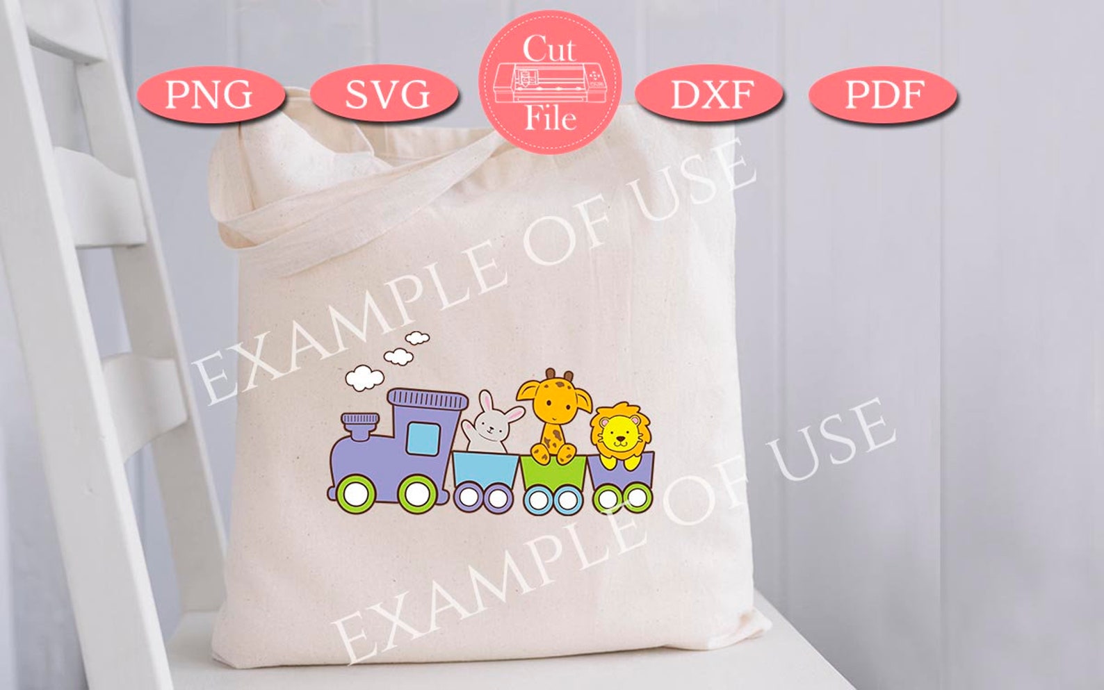 Train With Animals Cut and Print File SVG DXF PNG Pdf - Etsy