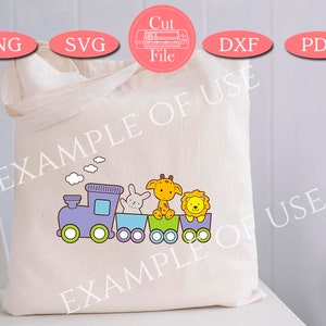 Train With Animals Cut and Print File SVG DXF PNG Pdf - Etsy