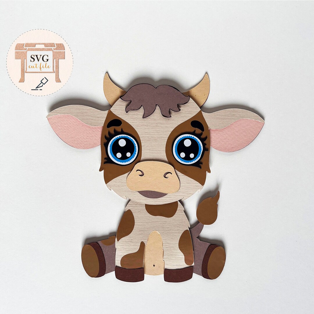 Paper Baby Cow SVG Cut File - Etsy