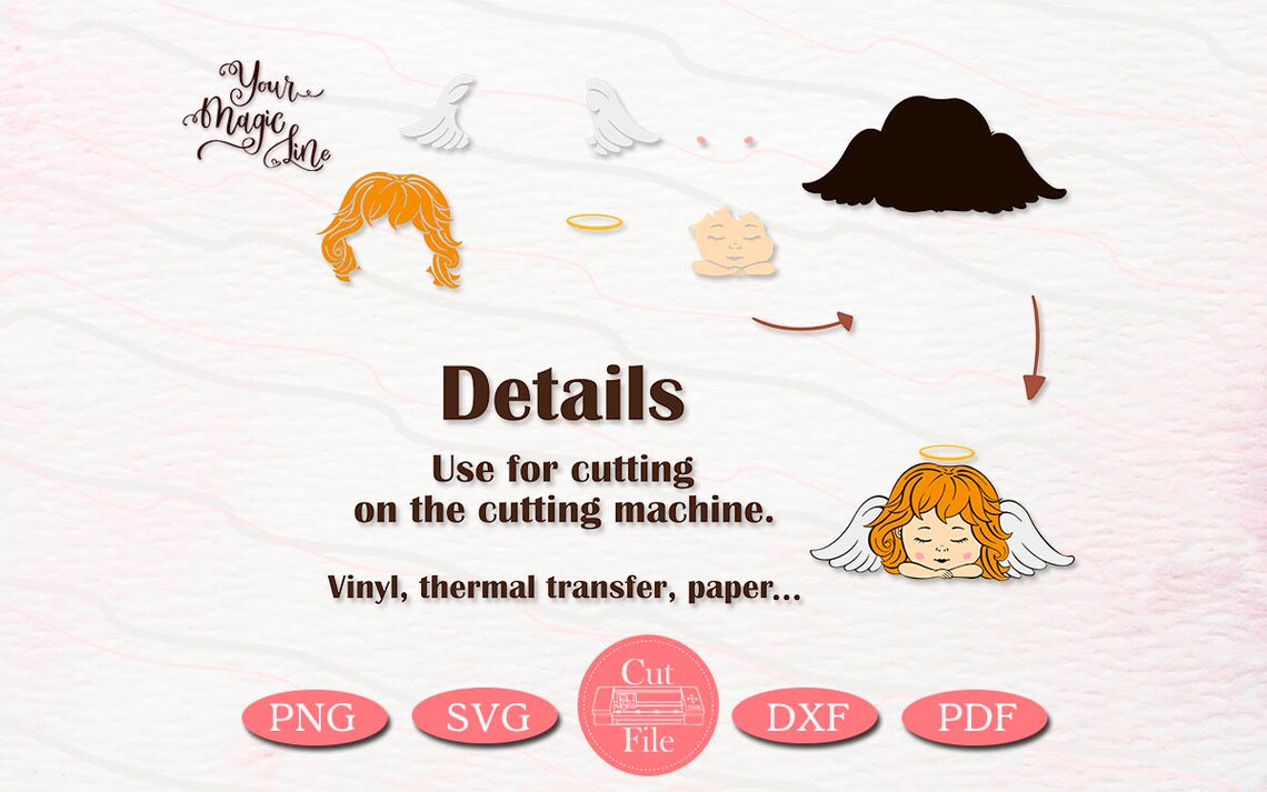 Baby Angel Cut File SVG DXF PNG - Etsy