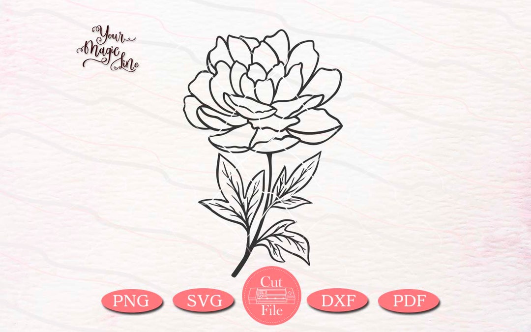Flower Peonies Cut and Print File SVG DXF PNG Pdf - Etsy
