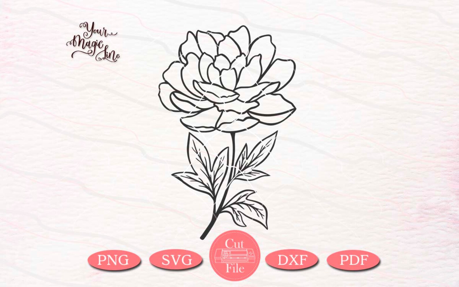 Flower Peonies Cut and Print File SVG DXF PNG Pdf | Etsy