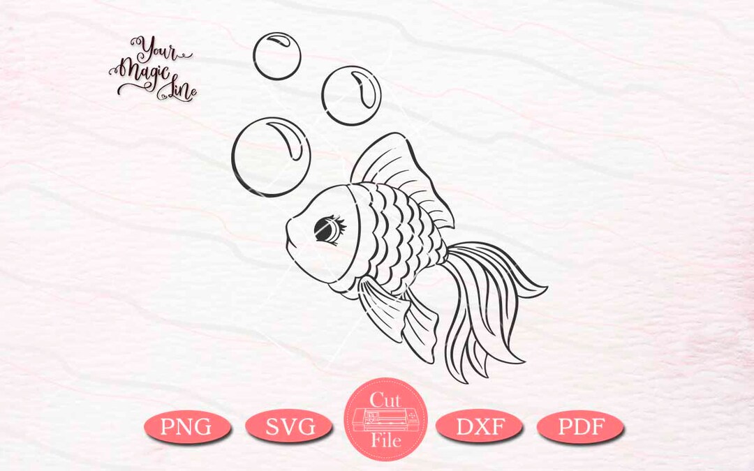 Sticker Fish Cut and Print File SVG DXF PNG Pdf - Etsy