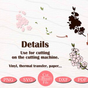 Sakura Flower Cut and Print File SVG, DXF, PNG, Pdf - Etsy