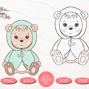 Baby Bear Cut and Print File SVG, DXF, PNG, Pdf - Etsy