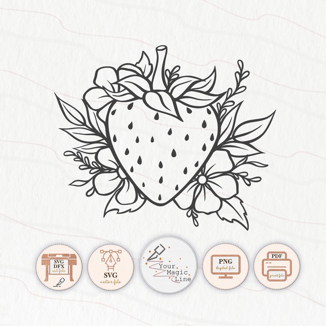 Strawberry Berry SVG, PNG, PDF, Studio, File for Cutting Cameo and ...