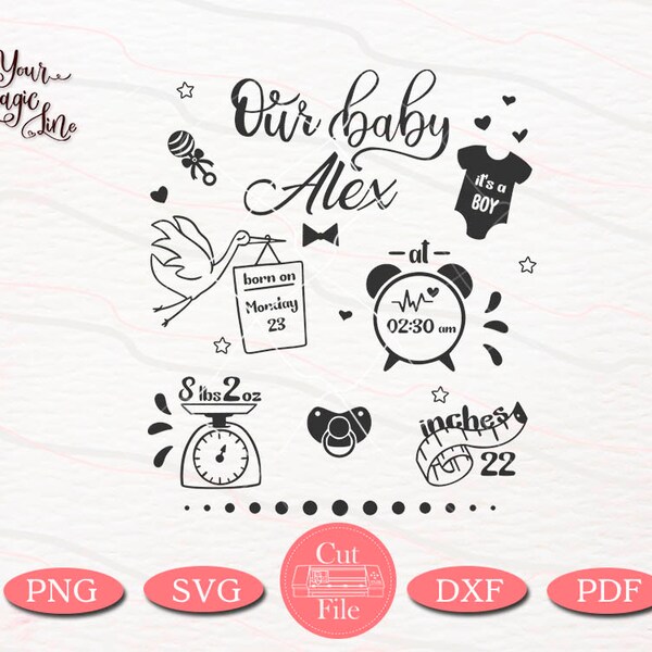 Birth Stats Svg - Etsy