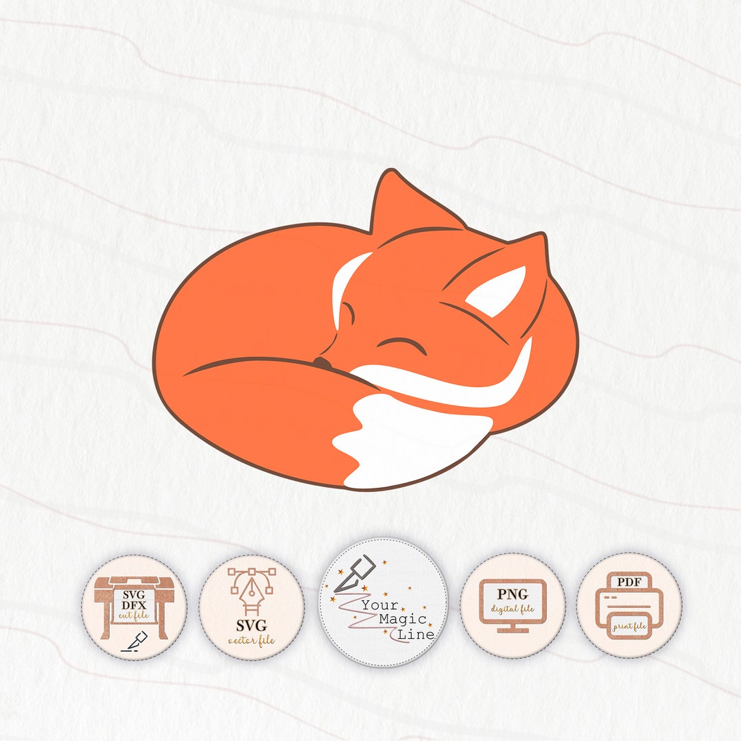 Sticker Orange Fox Cut and Print File SVG, DXF, PNG, Pdf - Etsy