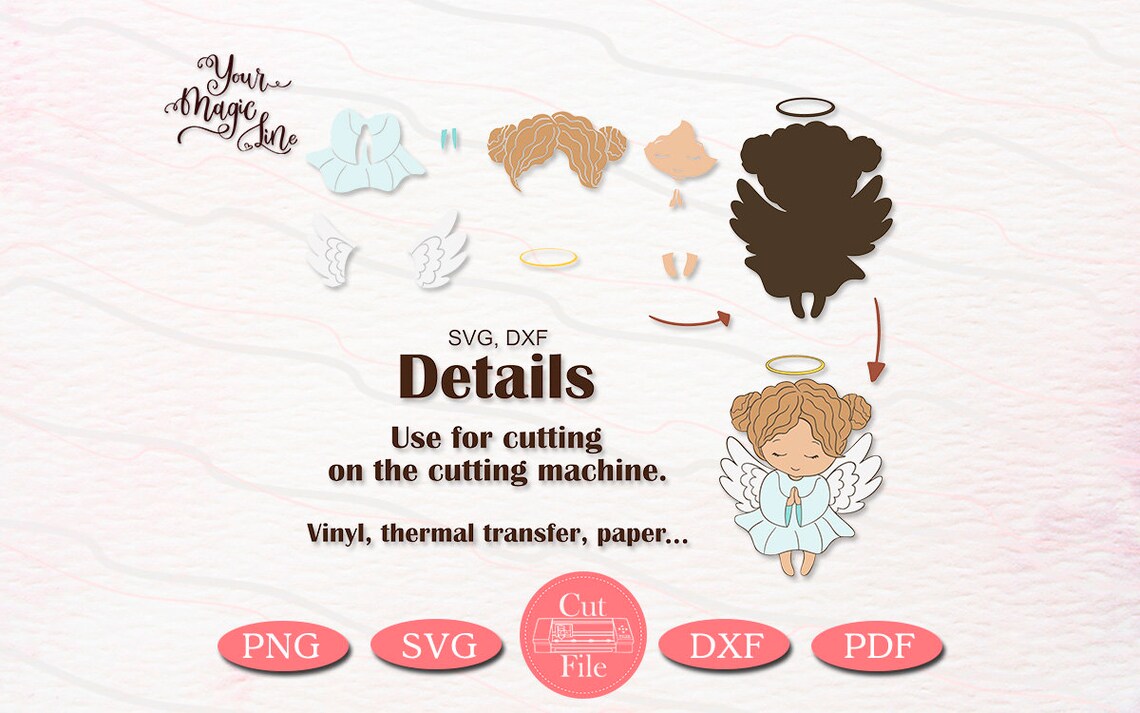 Christmas Angel SVG Cute Angel Silhouette Cameo and Cricut - Etsy