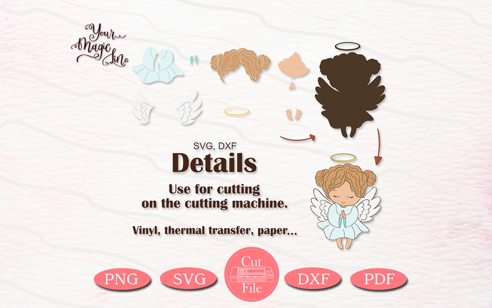 Christmas Angel SVG Cute Angel Silhouette Cameo and Cricut - Etsy